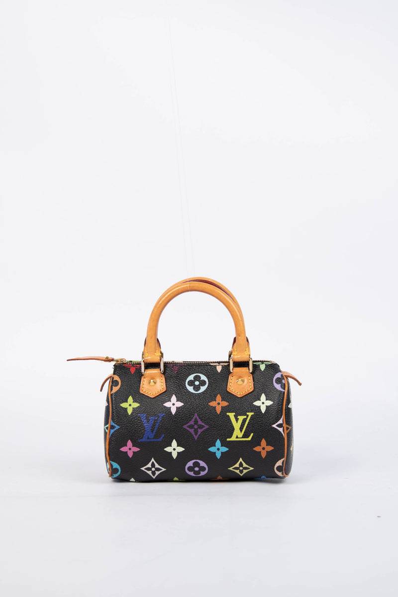 RARE Louis Vuitton x Takashi Murakami Black Multicolour Nano Speedy ...