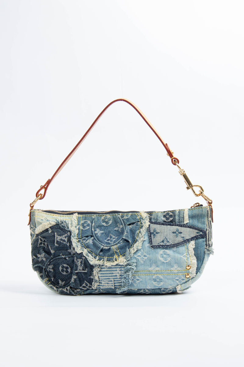 RARE 2000s Louis Vuitton Denim Patchwork Shoulder Bag – Break Archive