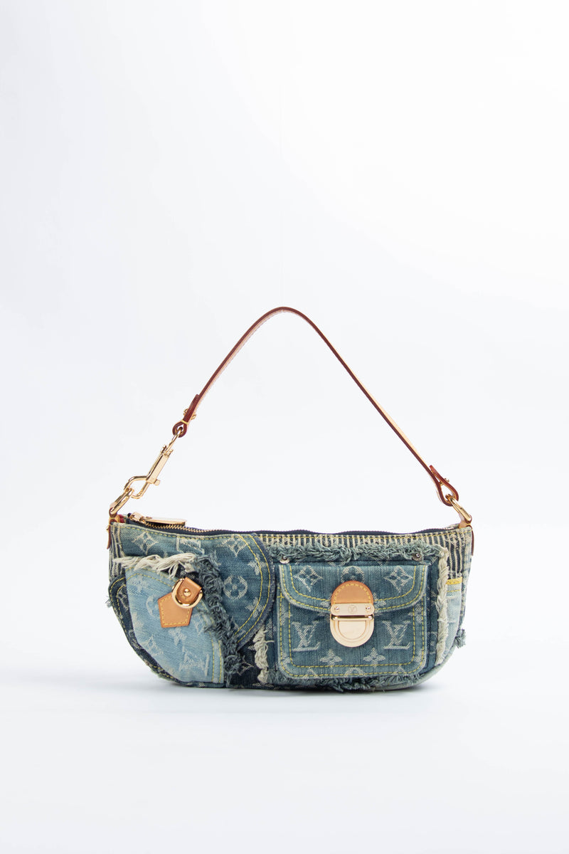 RARE 2000s Louis Vuitton Denim Patchwork Shoulder Bag – Break Archive